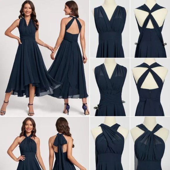 JJs House | Dresses | Nwt Jjs House A Line Blue Chiffon Cocktail Dress ...